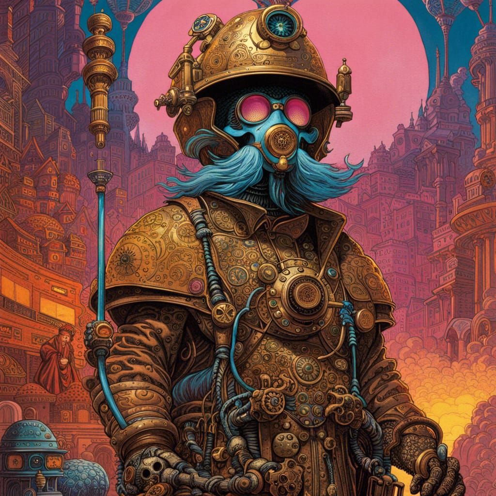 Blue Mustache - AI Generated Artwork - NightCafe Creator