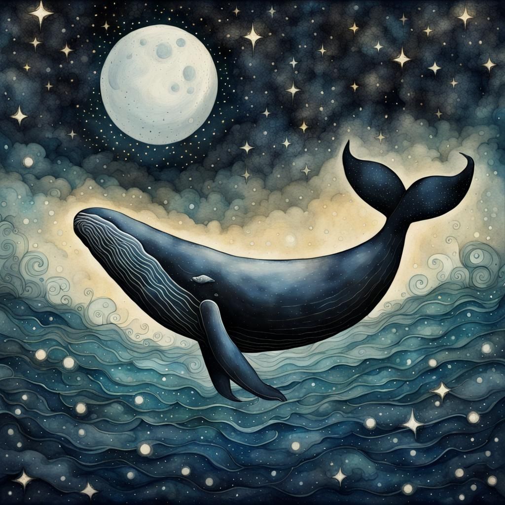 Cosmic Whale. - AI Generated Artwork - NightCafe Creator