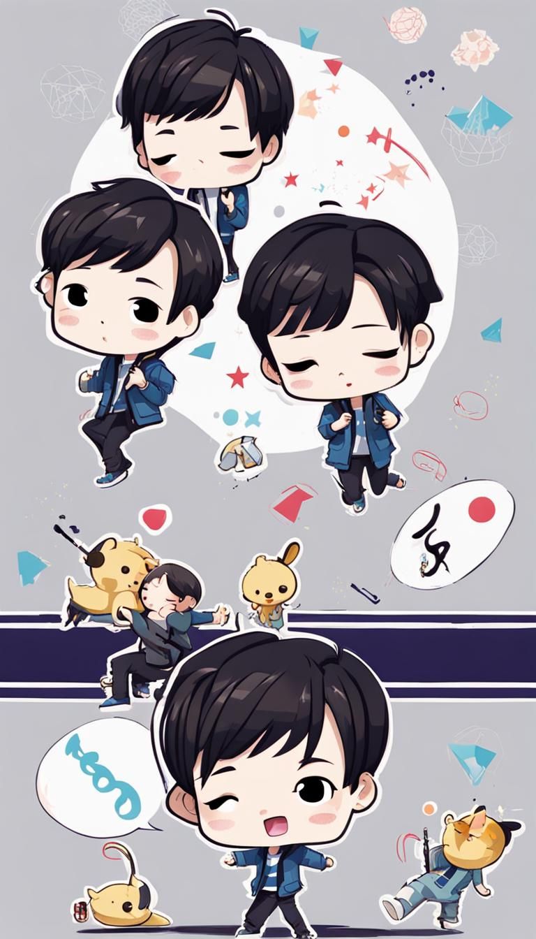 Chibis style, TFBOYS Chinese group in concert. - AI Generated Artwork ...