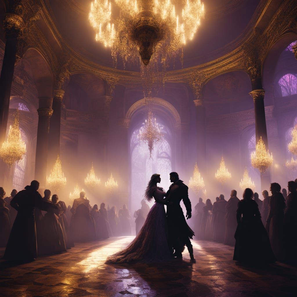 Surreal Dark Fantasy Dance Scene in Cyberpunk Styl... - AI Art