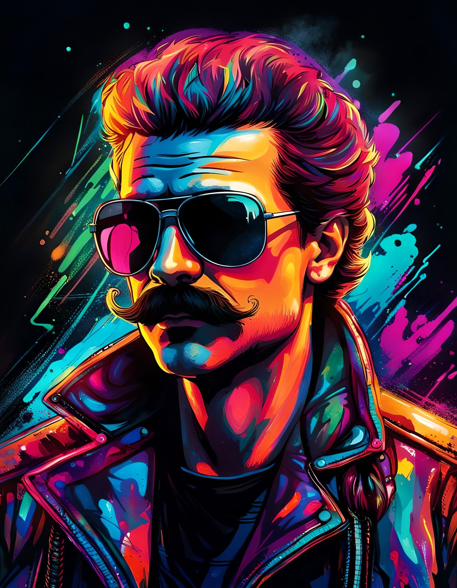 Swagger in Neon - AI Generated Artwork - NightCafe Creator