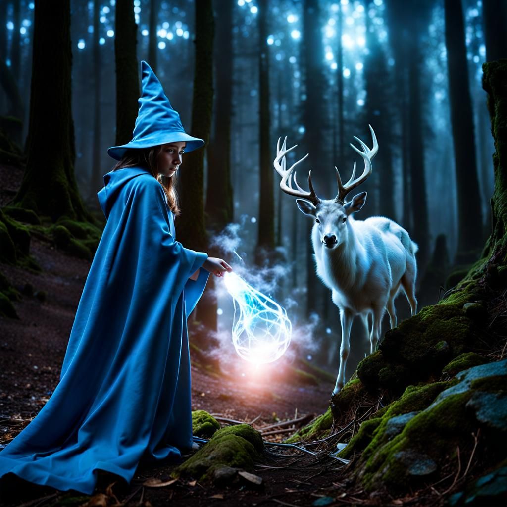 Wizard Casting Her Patronus - AI Generated Artwork - NightCafe Creator
