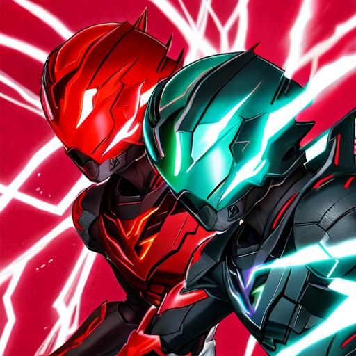 RED SOUL LIGHTNING kamen rider neon colors and glowing - AI Generated ...