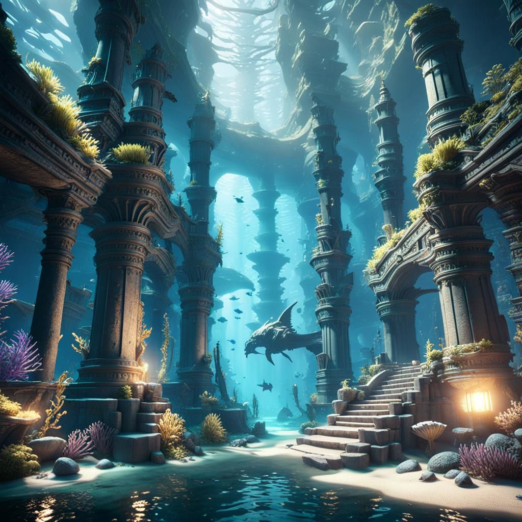 Hidden City of Atlantis - AI Generated Artwork - NightCafe Creator