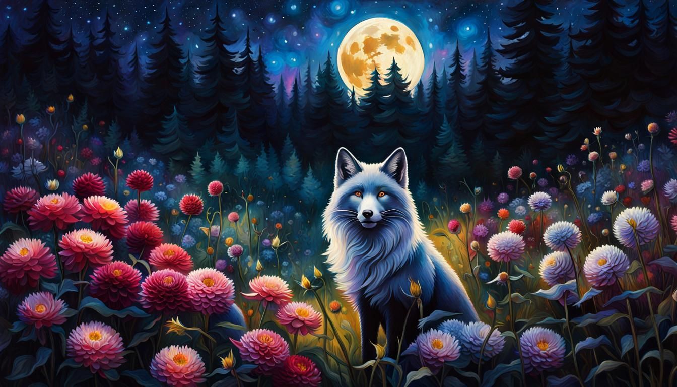 Silver fox - AI Generated Artwork - NightCafe Creator