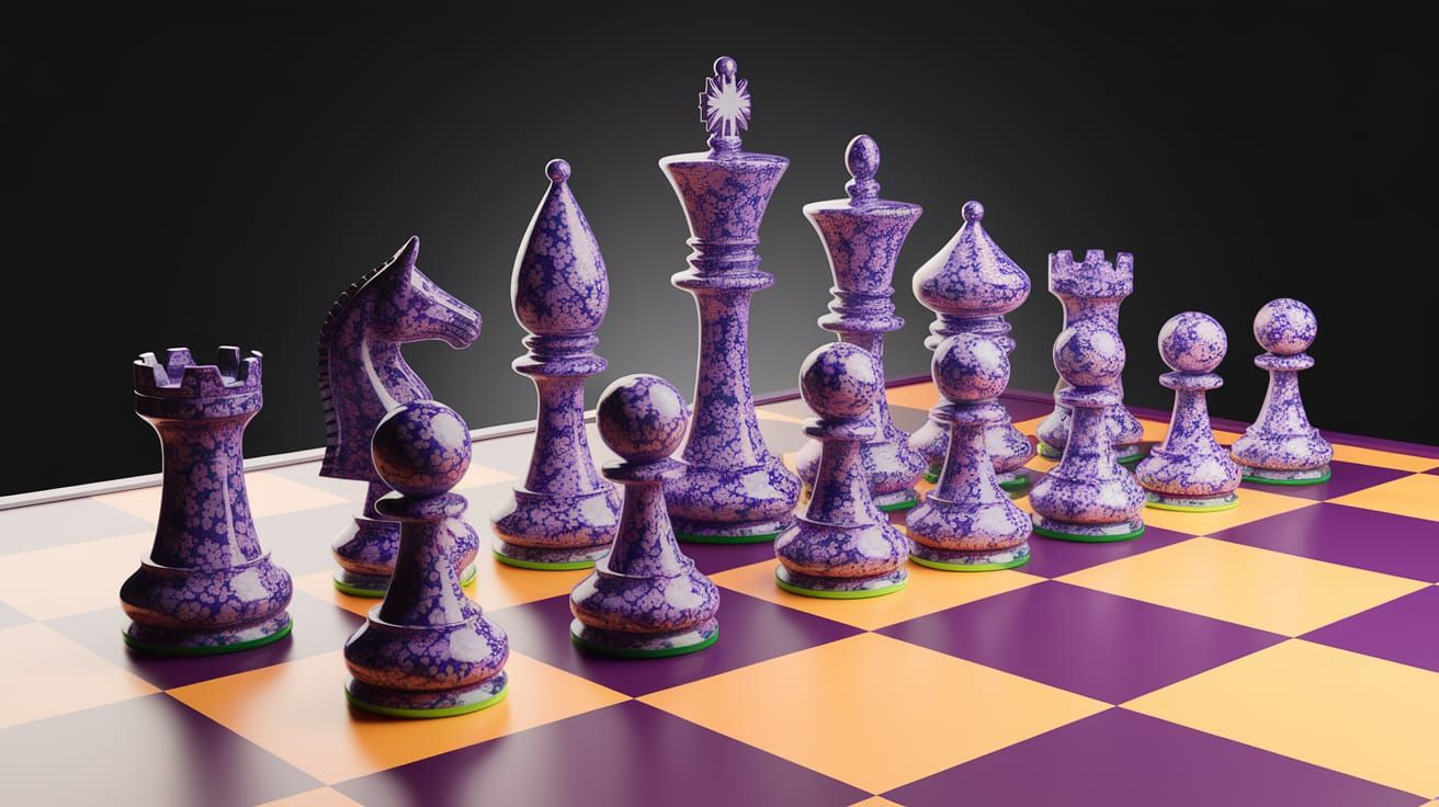 Ethereal Floral Wedgwood Chess Set in Vibrant Hues - AI Art
