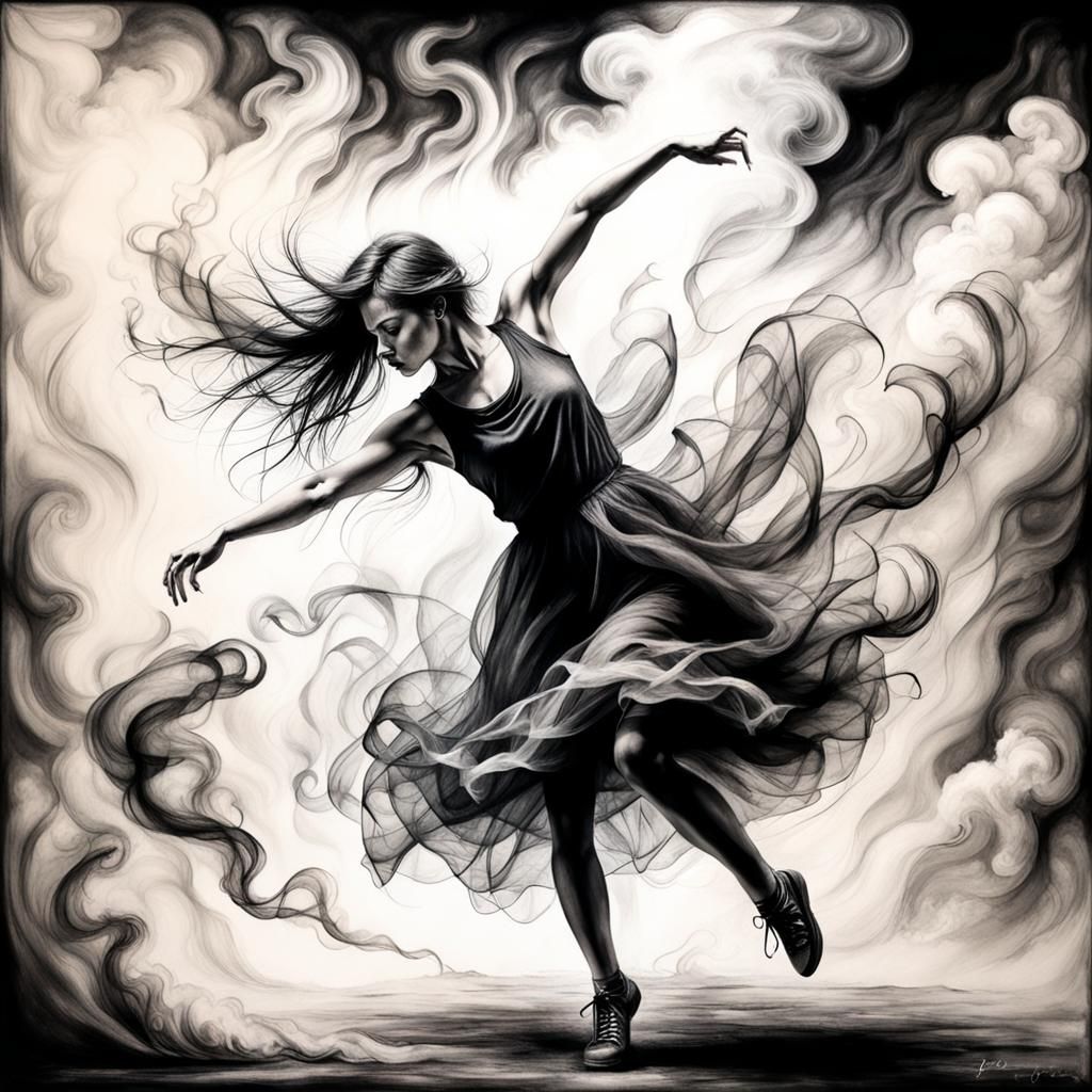 Smoke Dancer, portrait 5 - AI Generated Artwork - NightCafe Creator