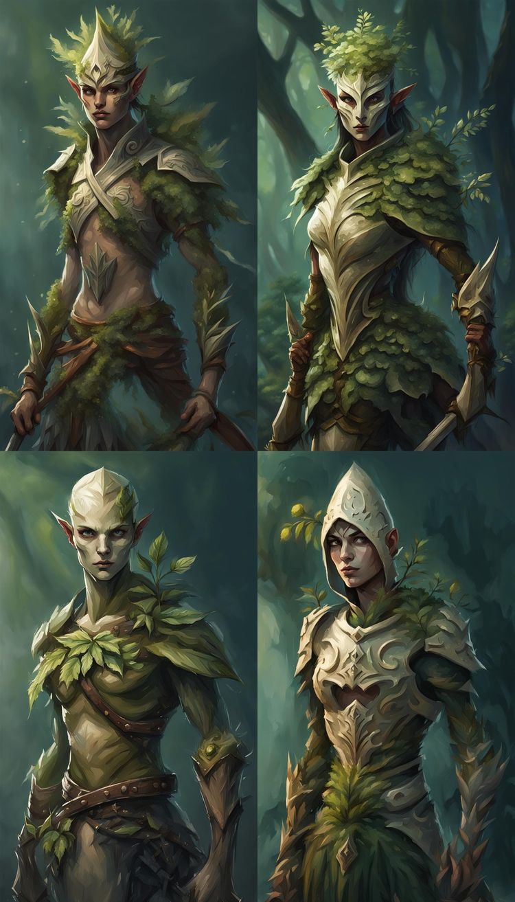thin human-shaped plant warrior fantasy character - AI Generated Artwork - NightCafe Creator