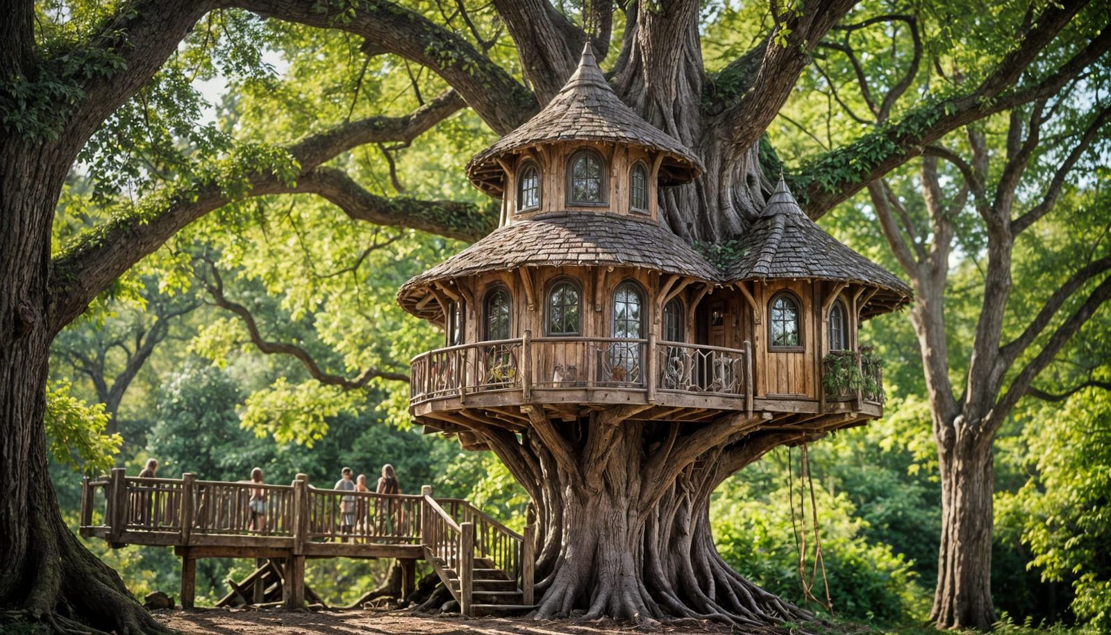 the kids' treehouse - Enchanted Elven Treehouse Amidst Ancie...