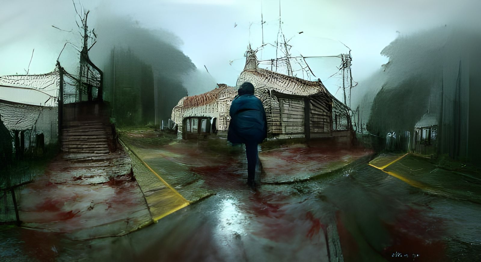 Silent Hills Hideo Kojima Guillermo Del Toro concept art - AI Generated ...