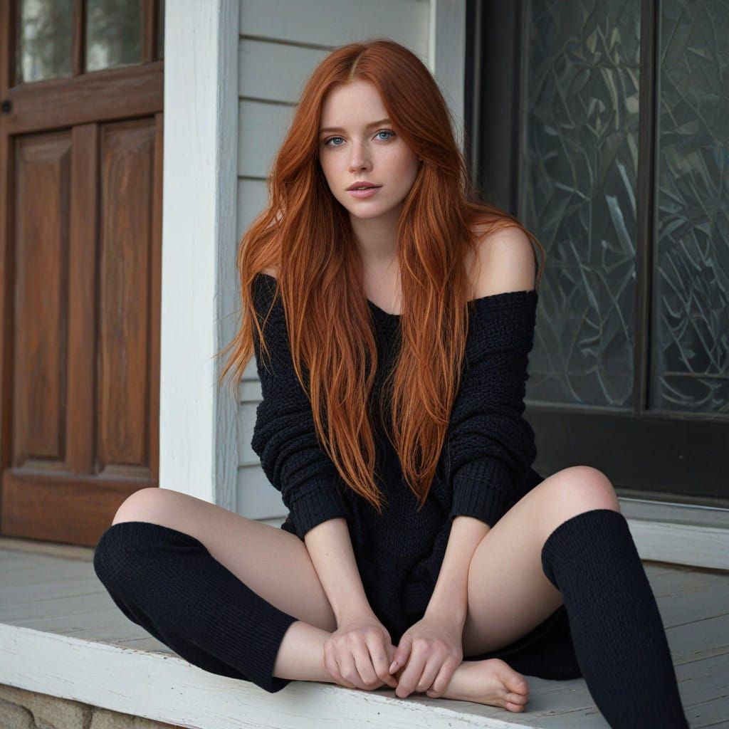 Enchanting Fantasy Female in Long Sweater - AI Art