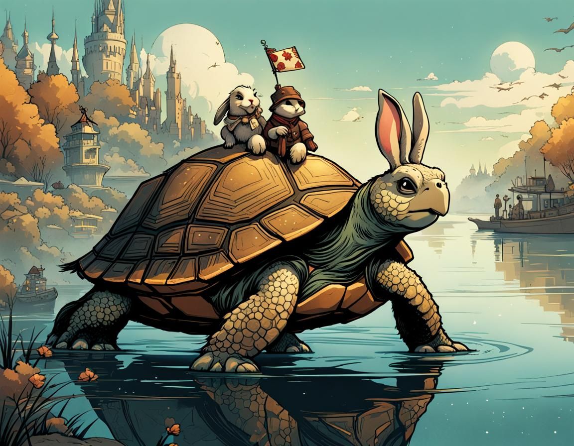 Why did the Turtle Bunny Hybrid Cross the River . . . ? - AI Generated ...