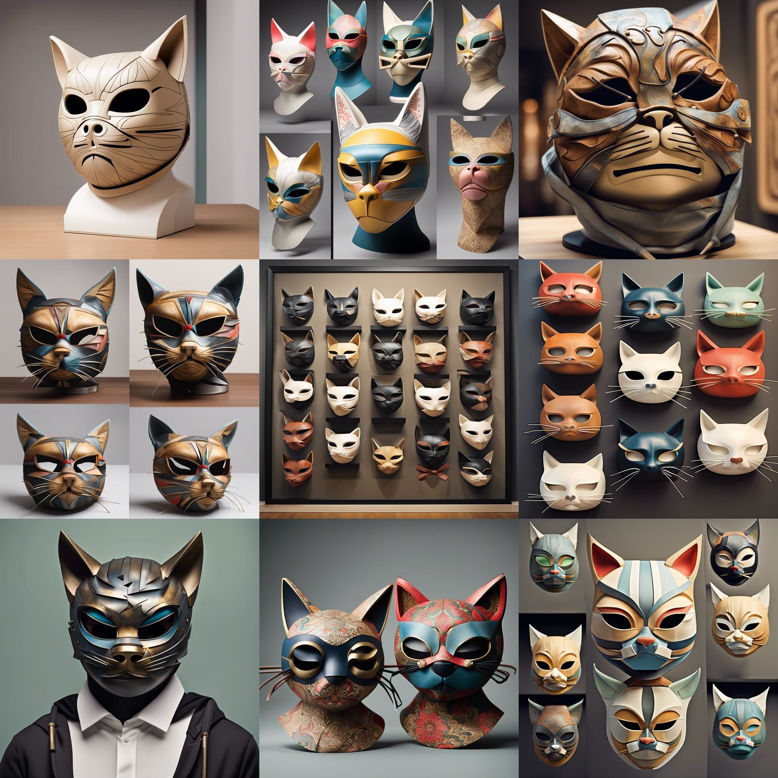 oddly peculiar gallery decorated ninja cat masks that are, in the style ...