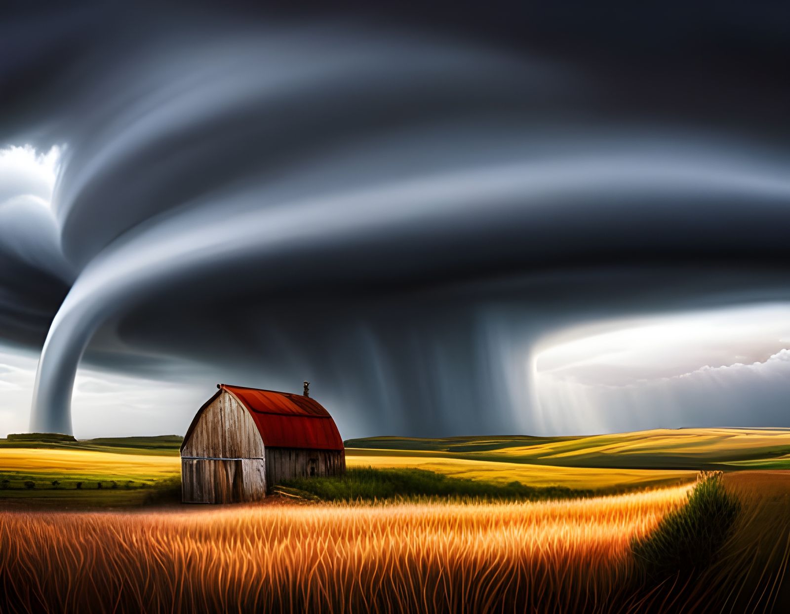 Tornado and the Barn (02) - AI Generated Artwork - NightCafe Creator