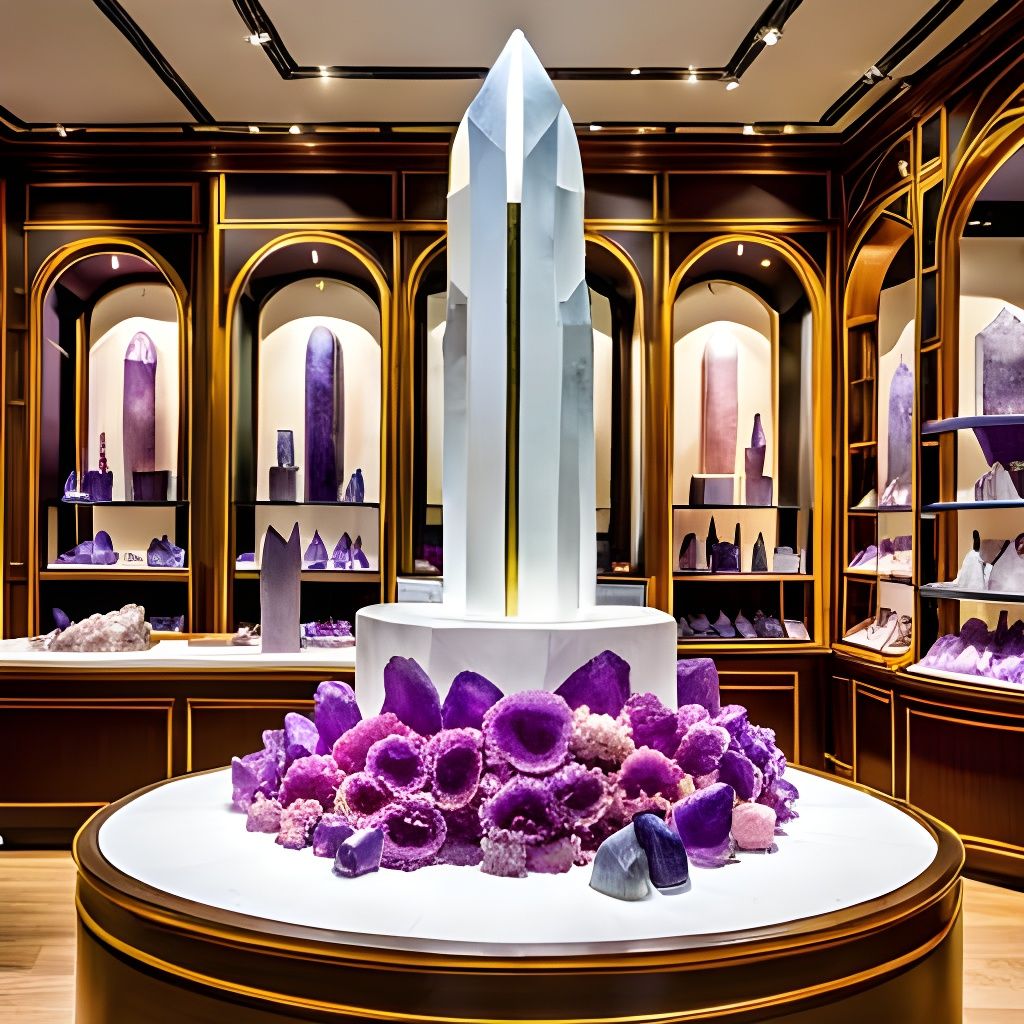 Selenite Crystal and Amethysts - AI Generated Artwork - NightCafe Creator