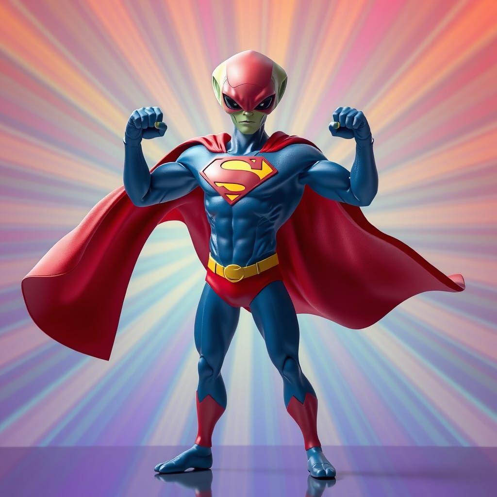 Heroic Alien Superhero in Stunning 3D Digital Art - AI Art