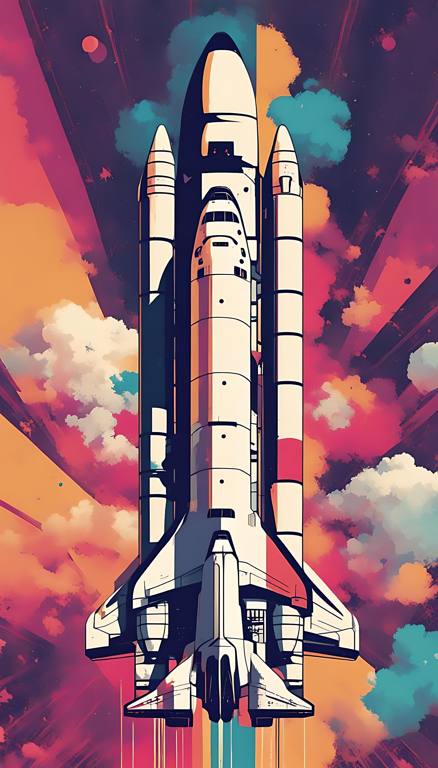 Sci-fi Space Shuttle leaving earth. - AI Generated Artwork - NightCafe Creator