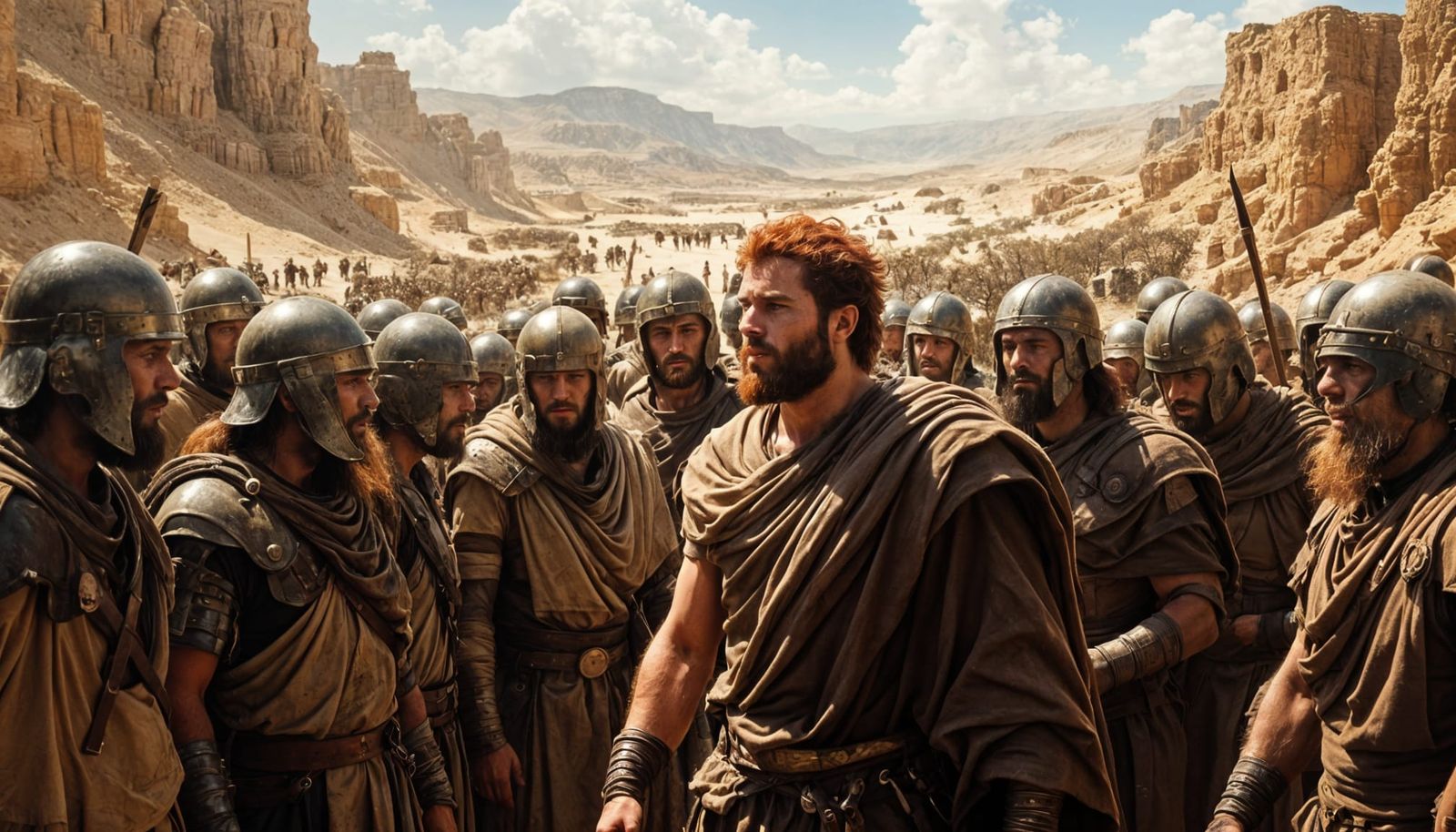 Ancient Hebrew Warriors Gather at Masada Fortress - AI Art