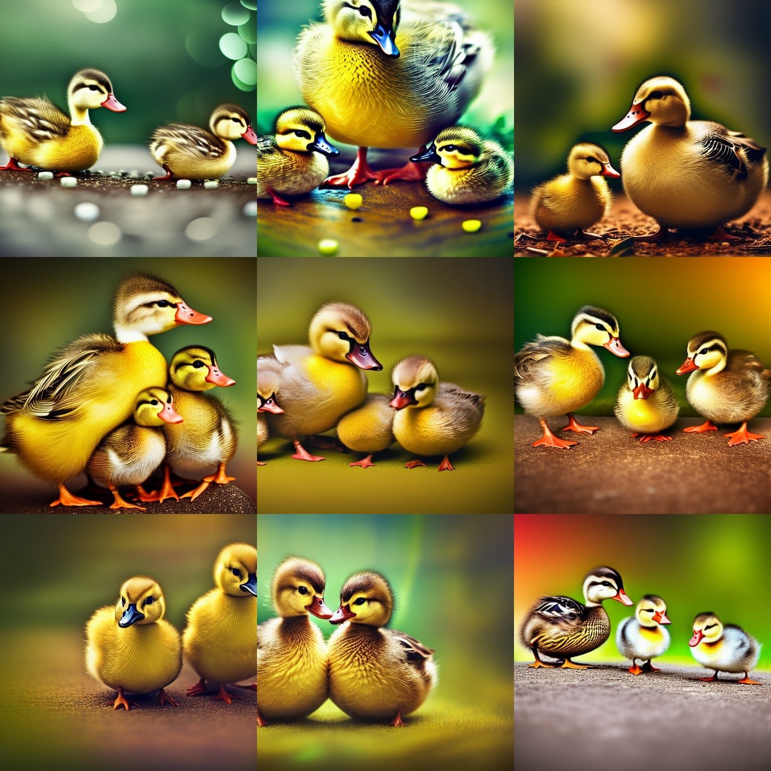 Happy sweet duckling family Professional photography, bokeh, natural ...