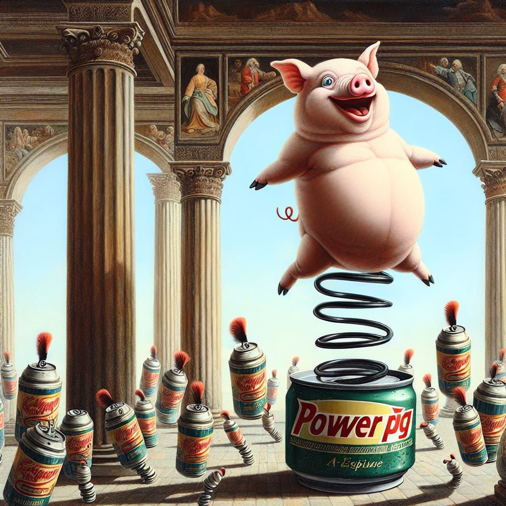Power Pig is Bouncing Off the Ceilings - AI Generated Artwork ...