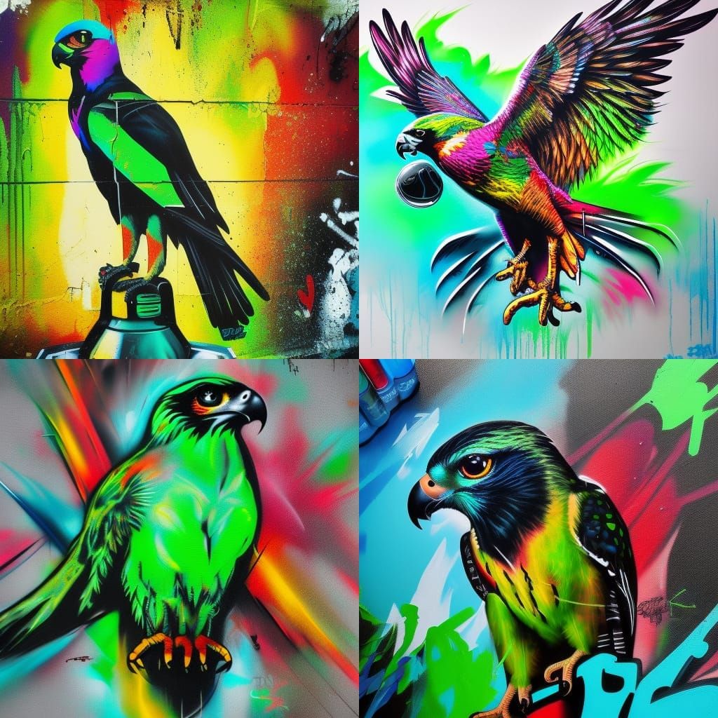 Green electronic falcon - AI Generated Artwork - NightCafe Creator