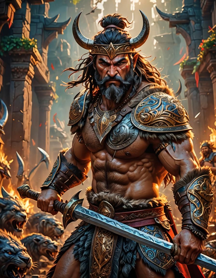 A fearsome and powerful Barbarian - AI Generated Artwork - NightCafe ...