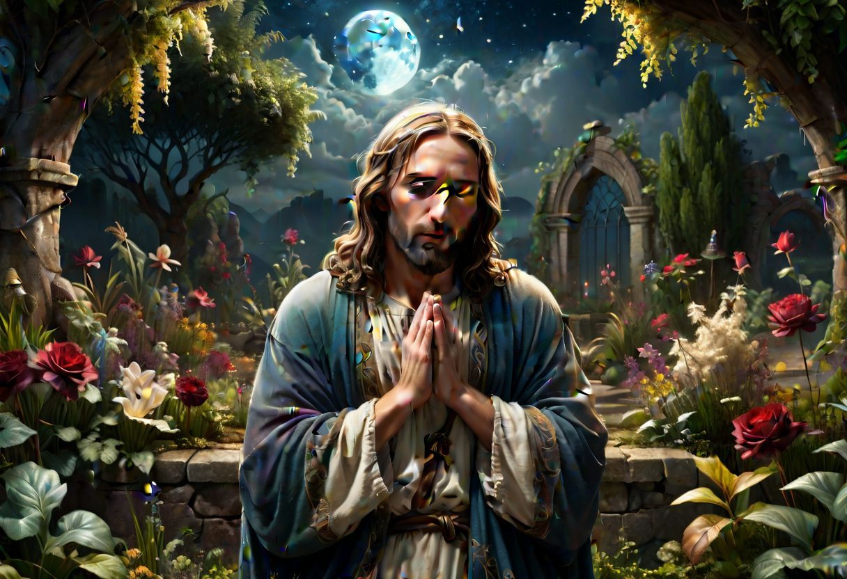 Jesus praying at night - AI Generated Artwork - NightCafe Creator
