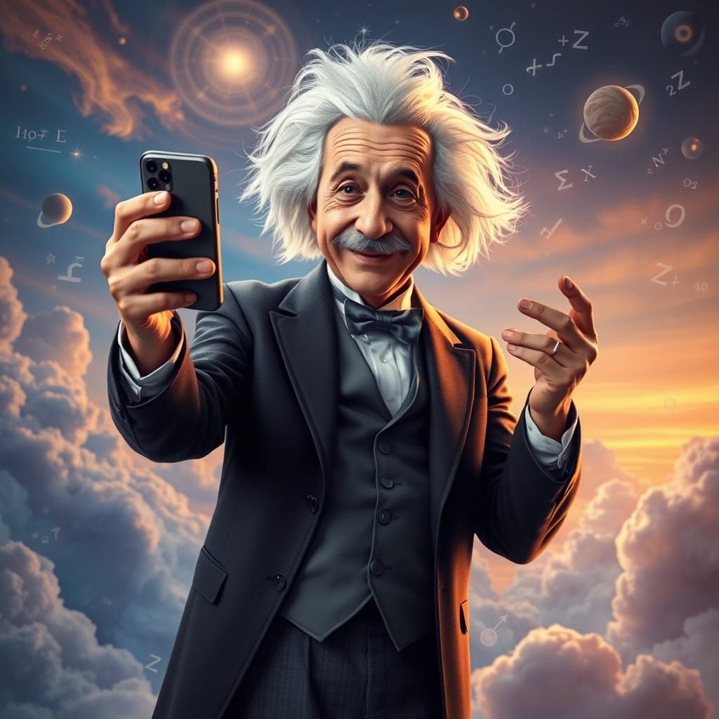 Albert Einstein taking a Selfie - Visionary Physicist Takes ...
