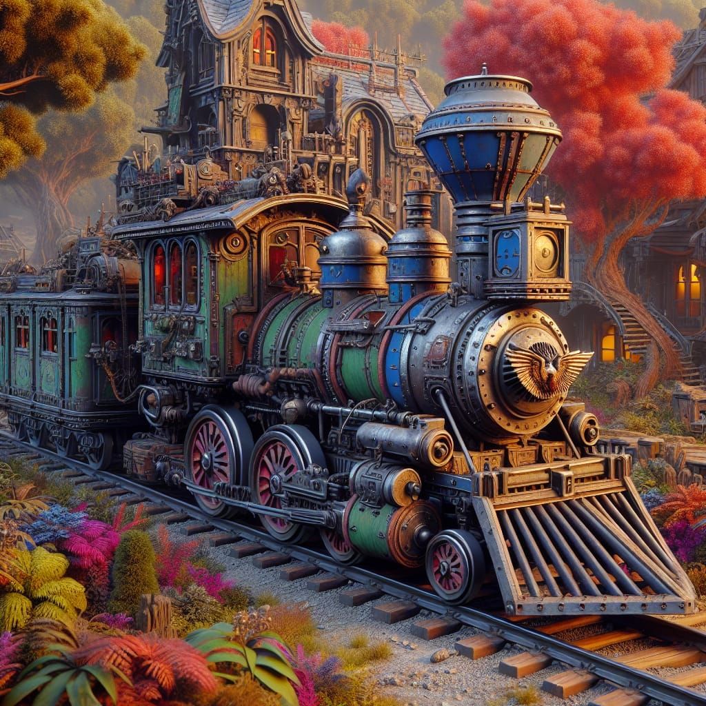 Warhammer 40k Steam Train Concept Art - AI Art