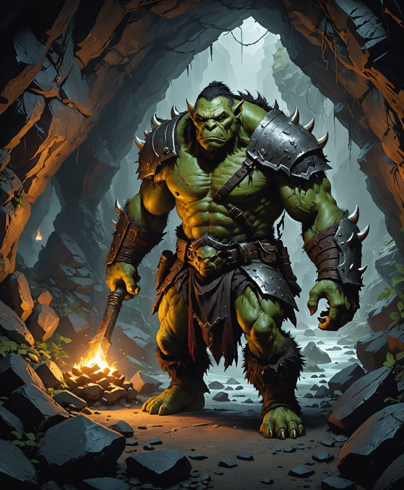 Orc in a cave - Orc in a cave
