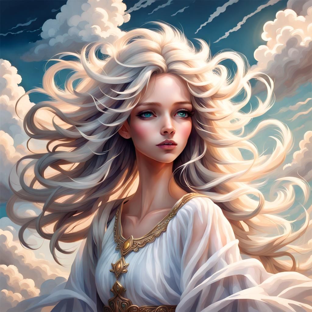 Cloud Girl of the Wind - AI Generated Artwork - NightCafe Creator