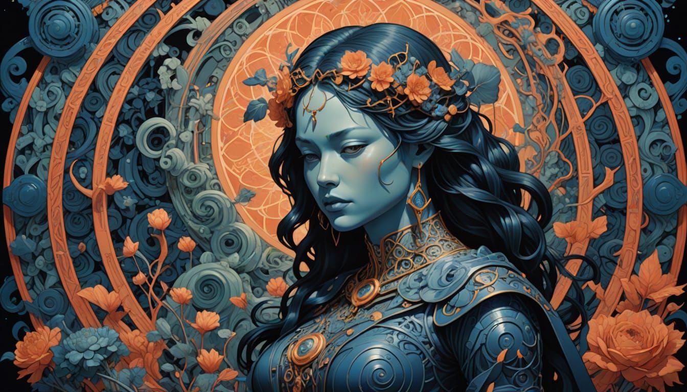 Ancient Hieroglyphics in Hyper-Realistic Bloom - AI Art