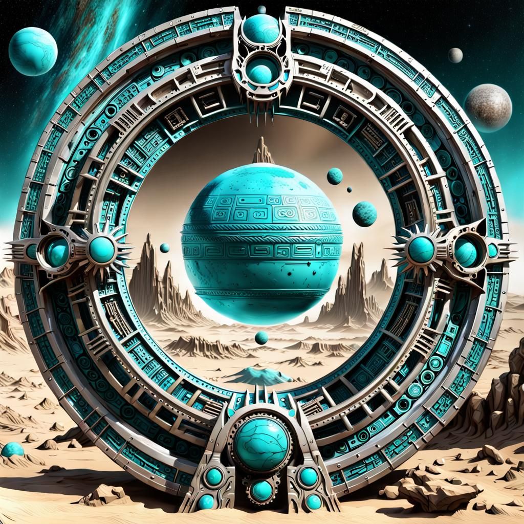 Turquoise stargate - AI Generated Artwork - NightCafe Creator