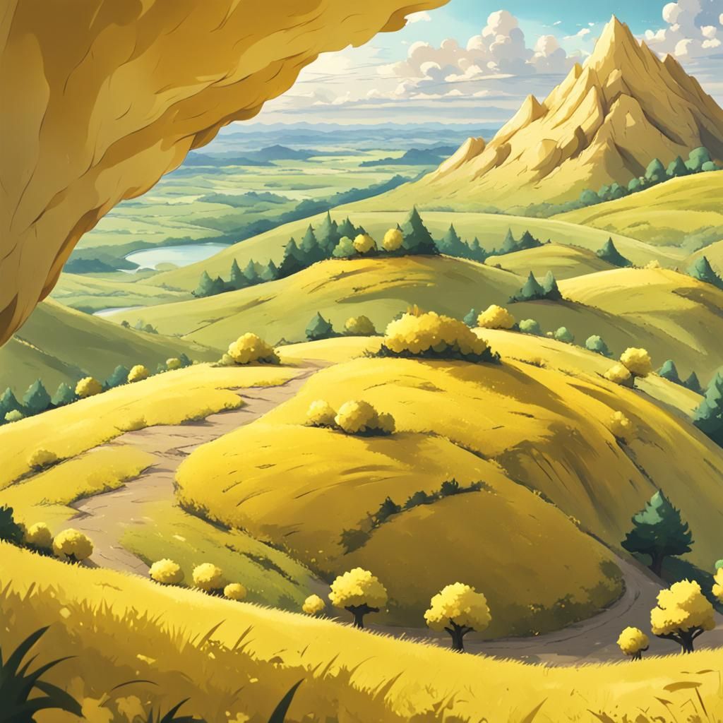 Yellow Pokemon Landscape - AI Generated Artwork - NightCafe Creator