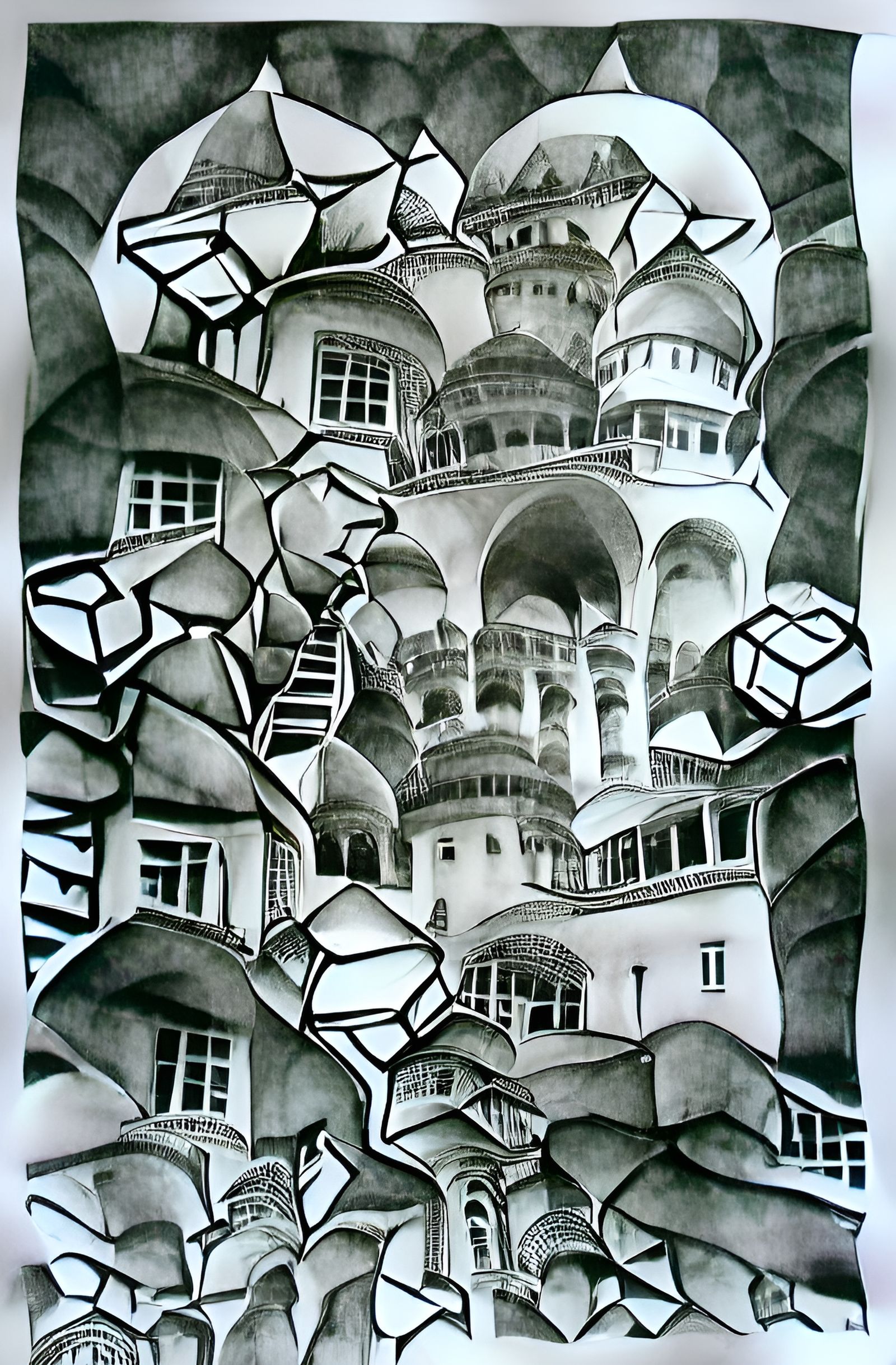 Taj Mahal by MC Escher - AI Generated Artwork - NightCafe Creator