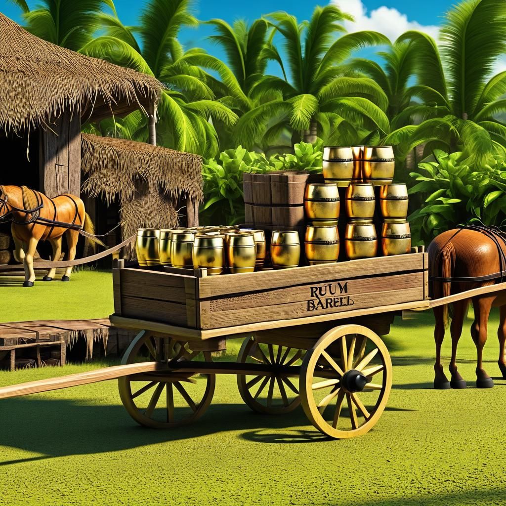 Golden rum barrels - AI Generated Artwork - NightCafe Creator