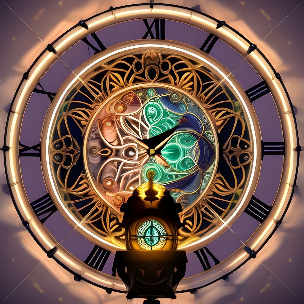 Glowing clock - AI Generated Artwork - NightCafe Creator