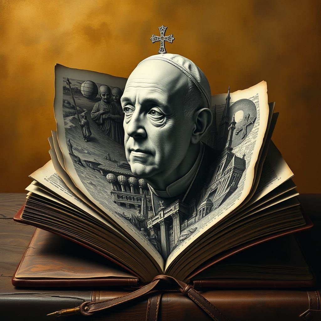 POPES HEAD IN PAGES OF BIBLE - The Pope's Head Entwined in ...