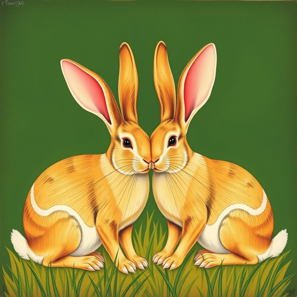 Rabbits' Resilient Ears: Fractal Patterns Inspired... - AI Art
