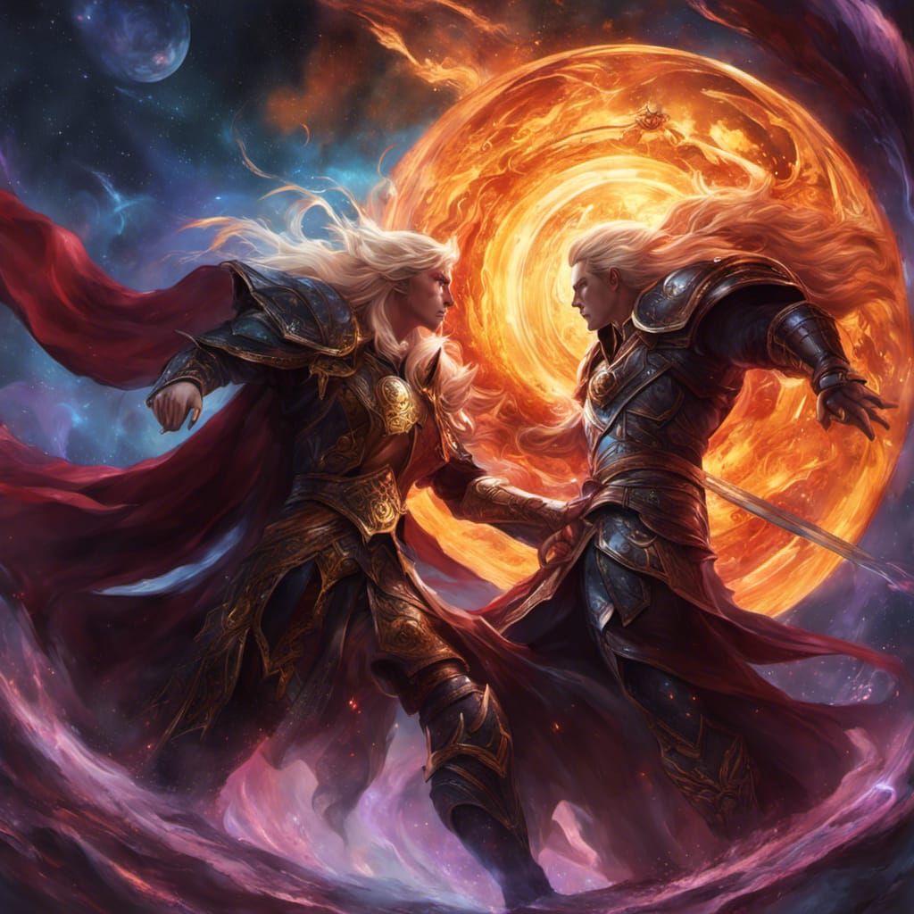 Kael'thas and Arthas fighting - AI Generated Artwork - NightCafe Creator