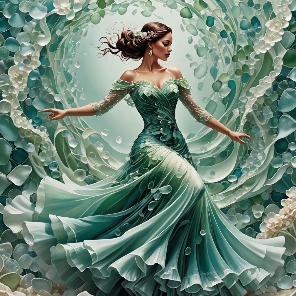 Sea Glass Dress - AI Generated Artwork - NightCafe Creator