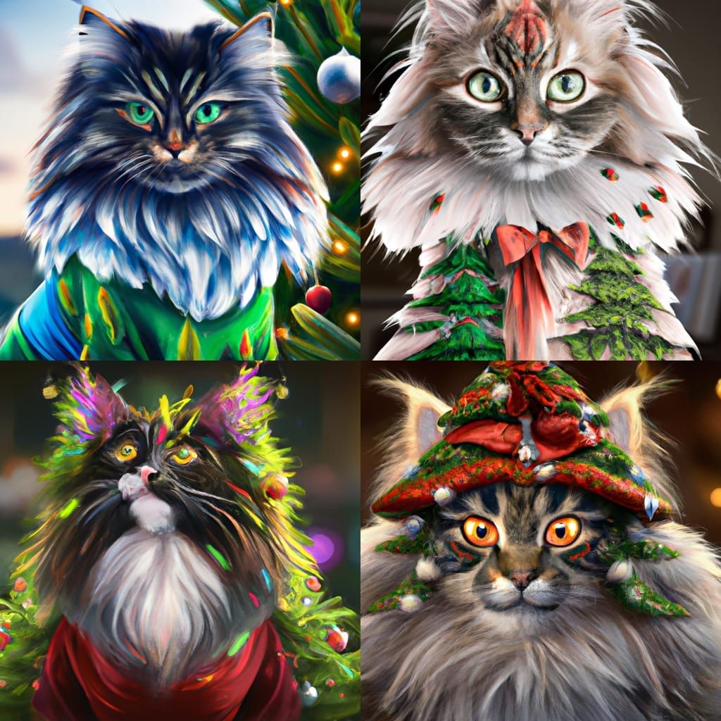Christmas Cat Calendar 🗓️ - AI Generated Artwork - NightCafe Creator