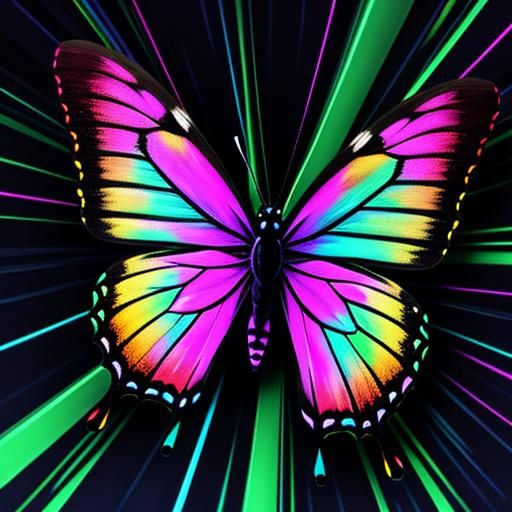 butterfly neon colors and glowing - AI Generated Artwork - NightCafe ...