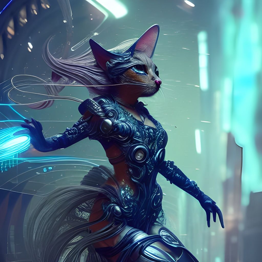 Cybernetic feline - AI Generated Artwork - NightCafe Creator