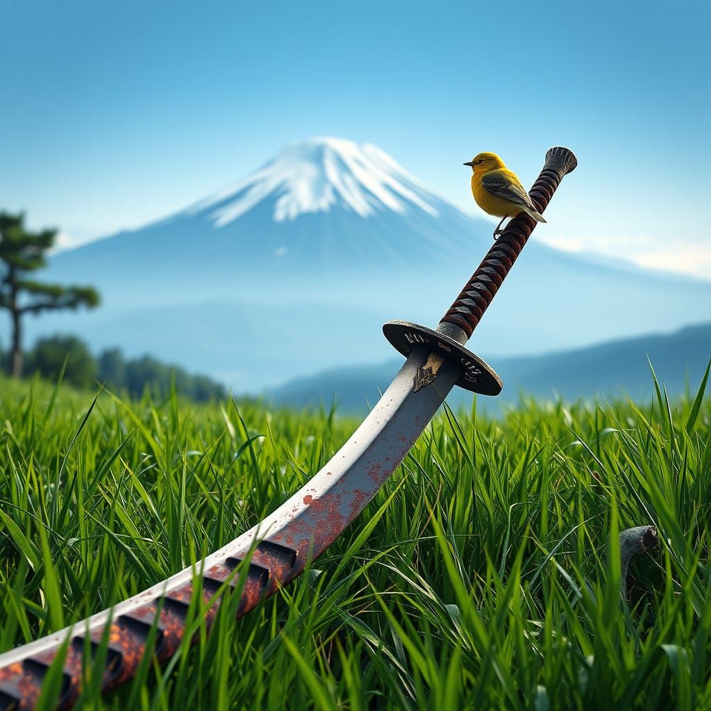 Surreal Samurai Sword Landscape in 3D Anime Style ... - AI Art