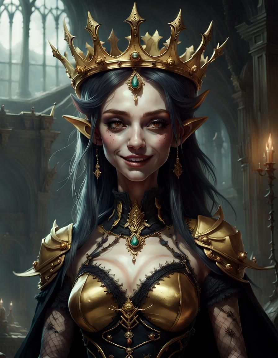 Goth Elf queen - AI Generated Artwork - NightCafe Creator