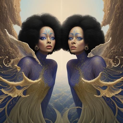 hyperrealistic image inspired by Diana Ross's 'Upside Down', utilizing ...