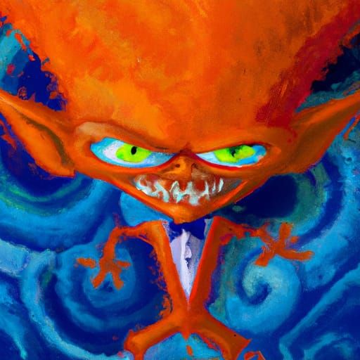 Feisty Orange Alien - AI Generated Artwork - NightCafe Creator