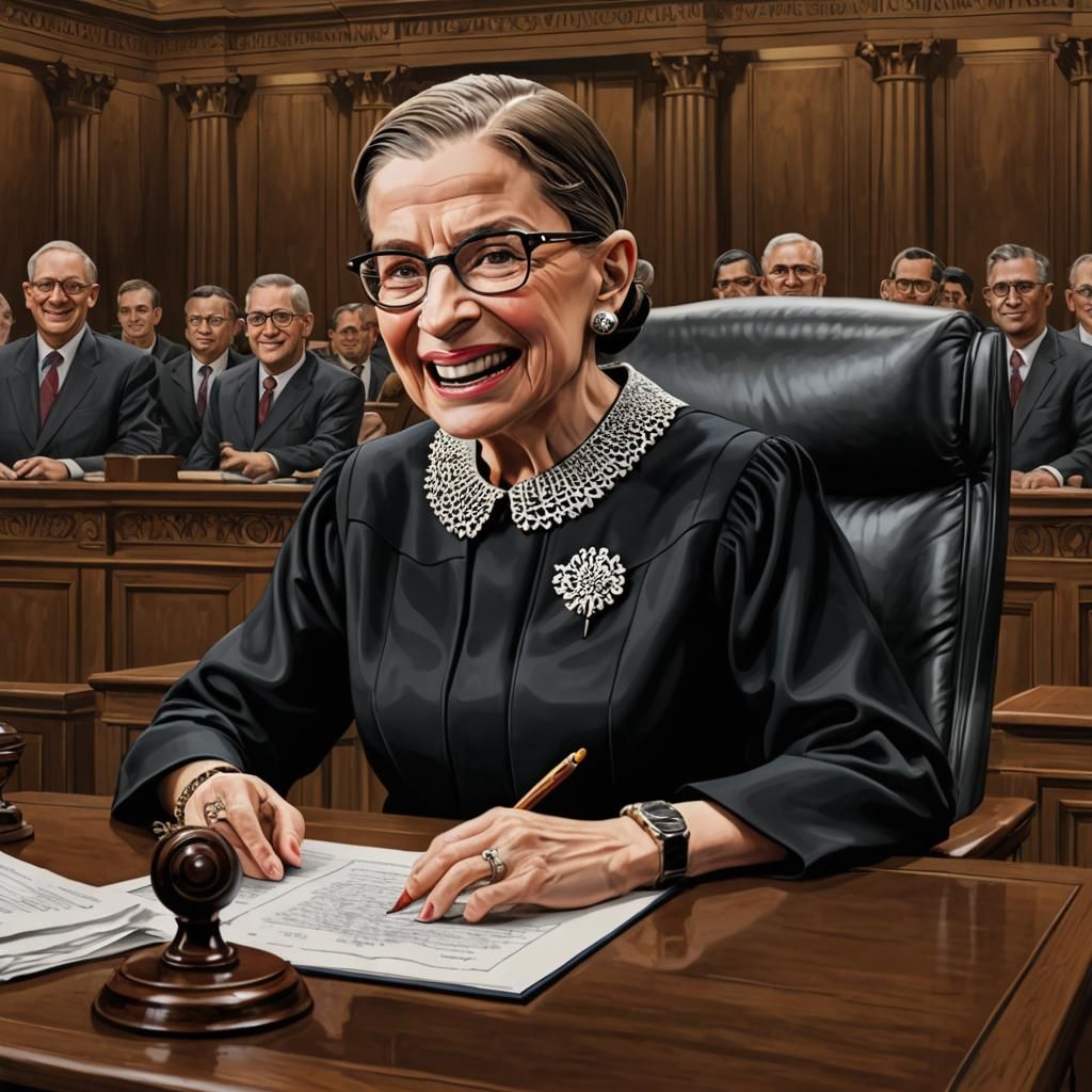 Ruth Bader Ginsberg Smiling?! - AI Generated Artwork - NightCafe Creator