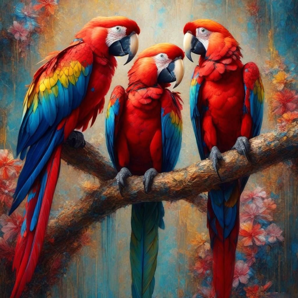 Scarlet Macaws - AI Generated Artwork - NightCafe Creator